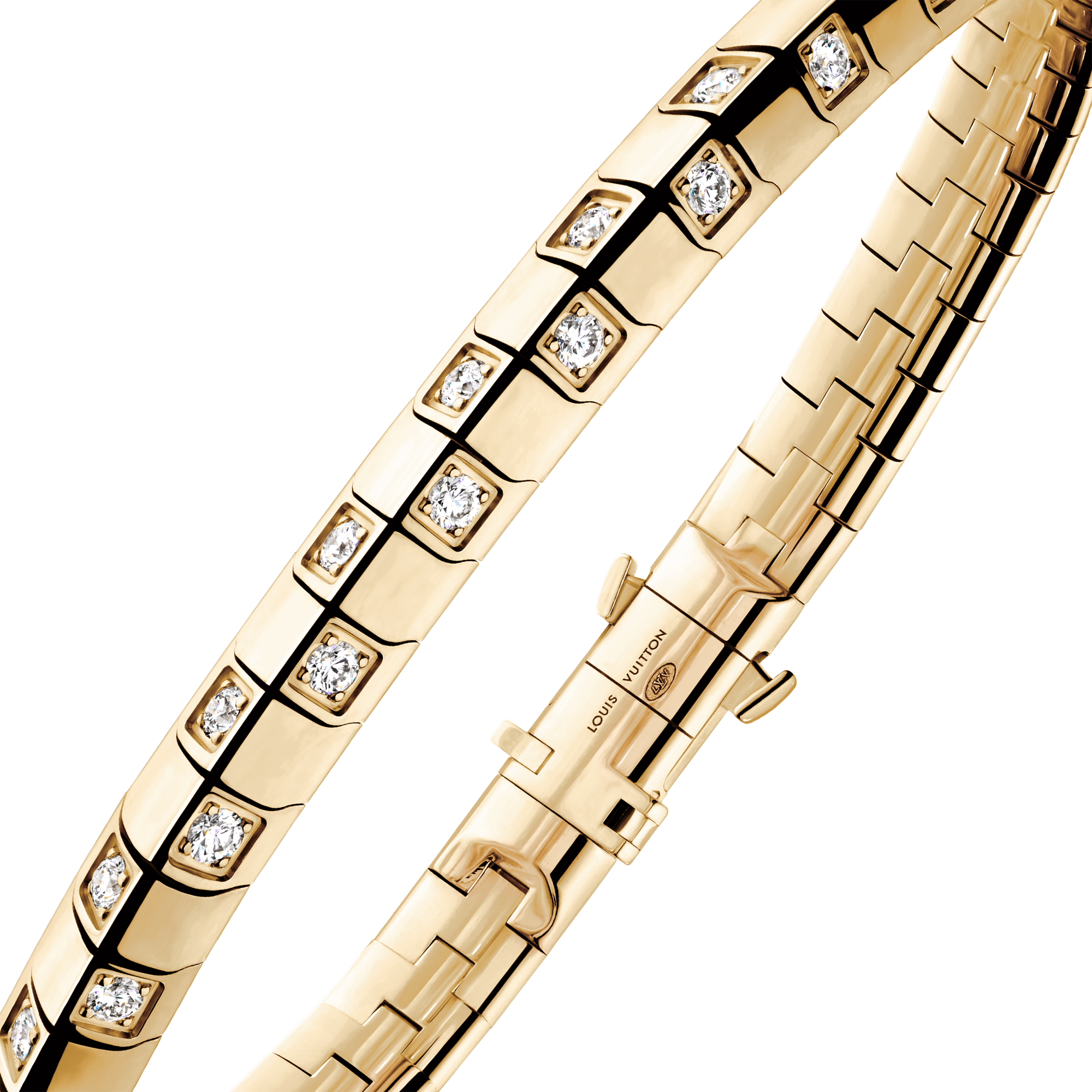 Le Damier de Louis Vuitton Medium Bracelet, Yellow Gold and Diamonds - Categories | LOUIS VUITTON